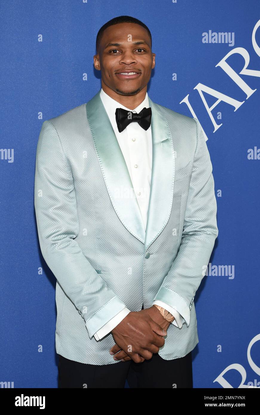 Russell Westbrook arrives at the CFDA Fashion Awards at the Brooklyn Museum on Monday, June 4 ...