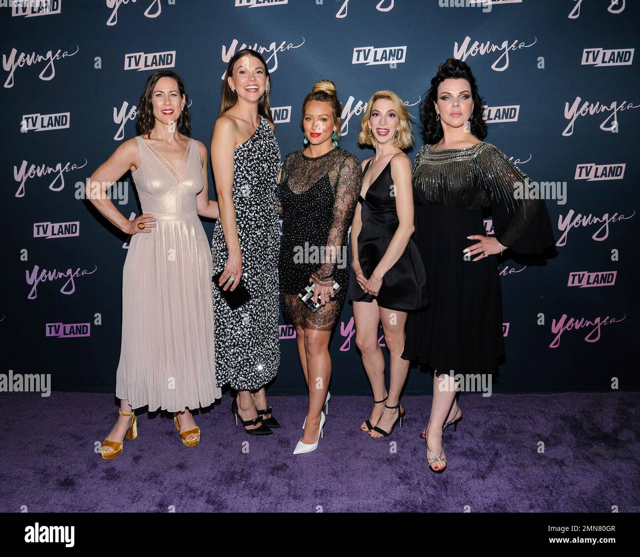 Miriam Shor, from left, Sutton Foster, Hilary Duff, Molly Bernard, and ...