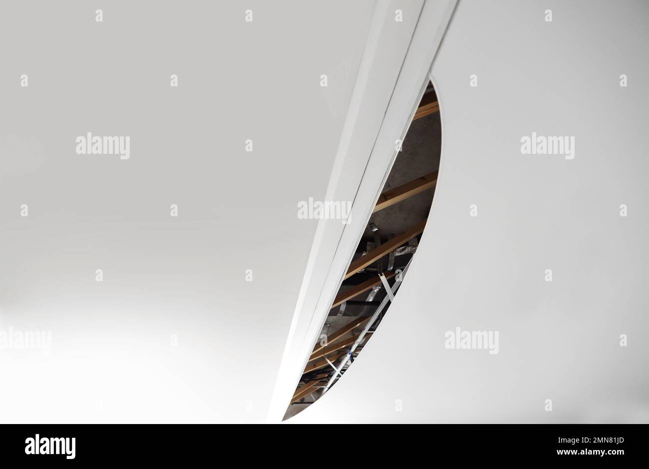 Process of stretch ceiling installation in room Stock Photo - Alamy