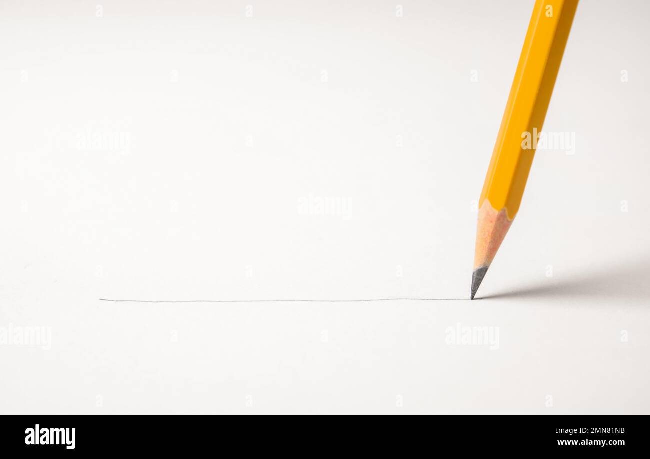 Sharp pencil drawing line on white paper Stock Photo - Alamy