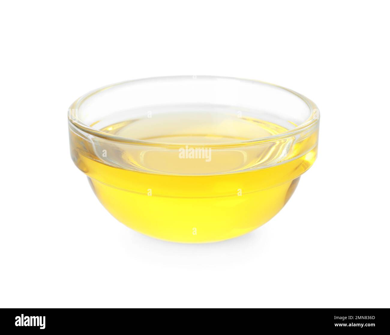 Cooking oil in glass bowl isolated on white Stock Photo - Alamy