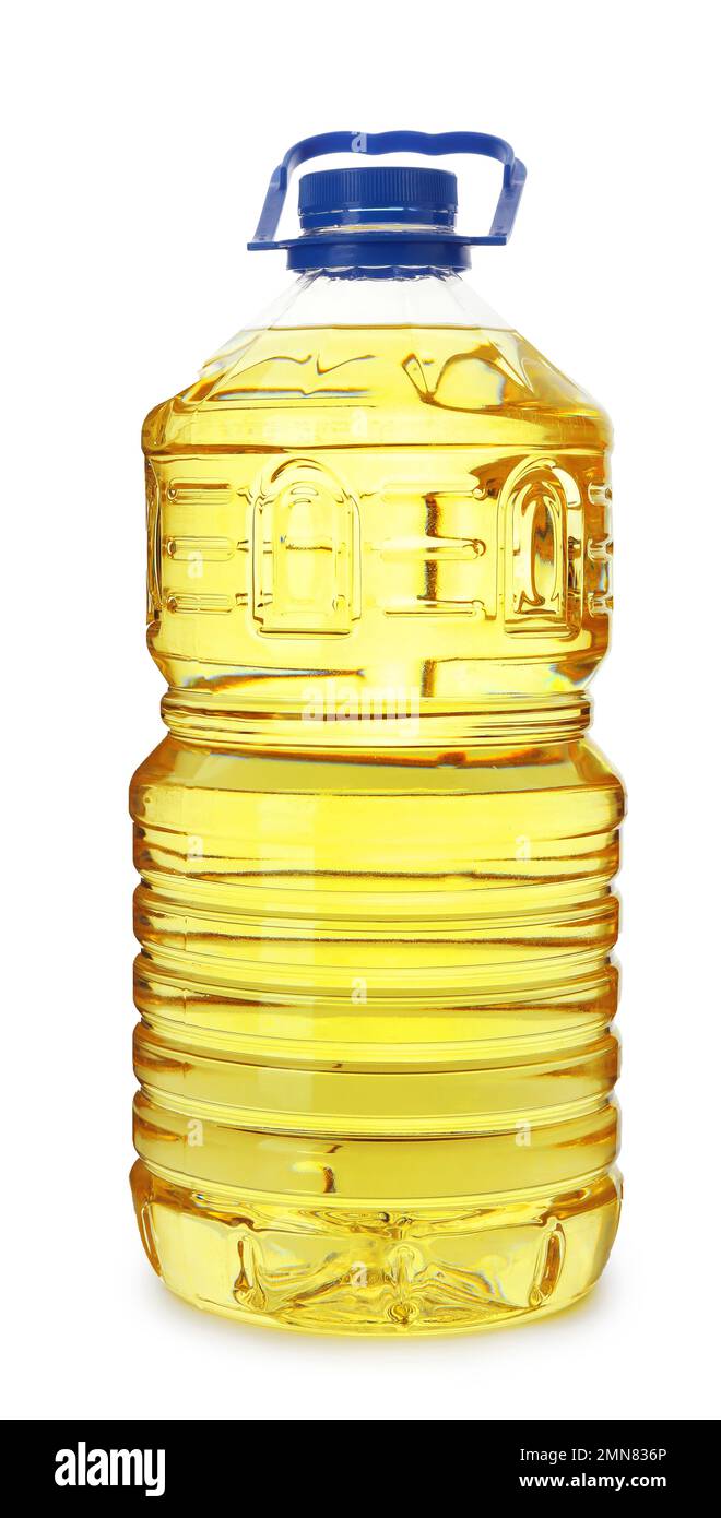 Cooking oil in plastic bottle isolated on white Stock Photo - Alamy
