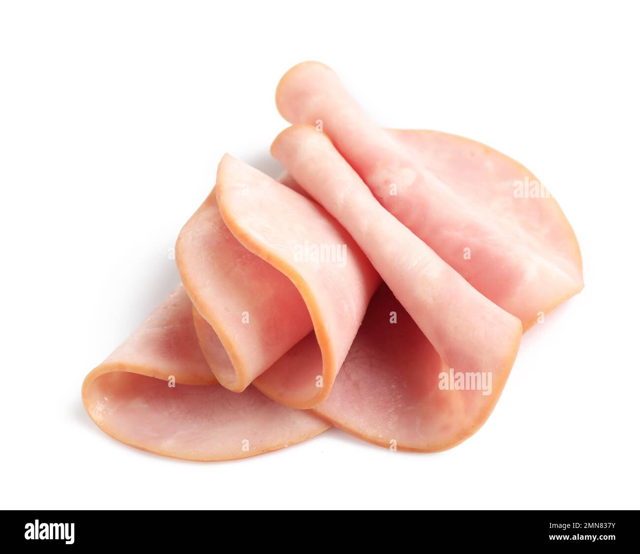 Slices of tasty fresh ham isolated on white Stock Photo - Alamy