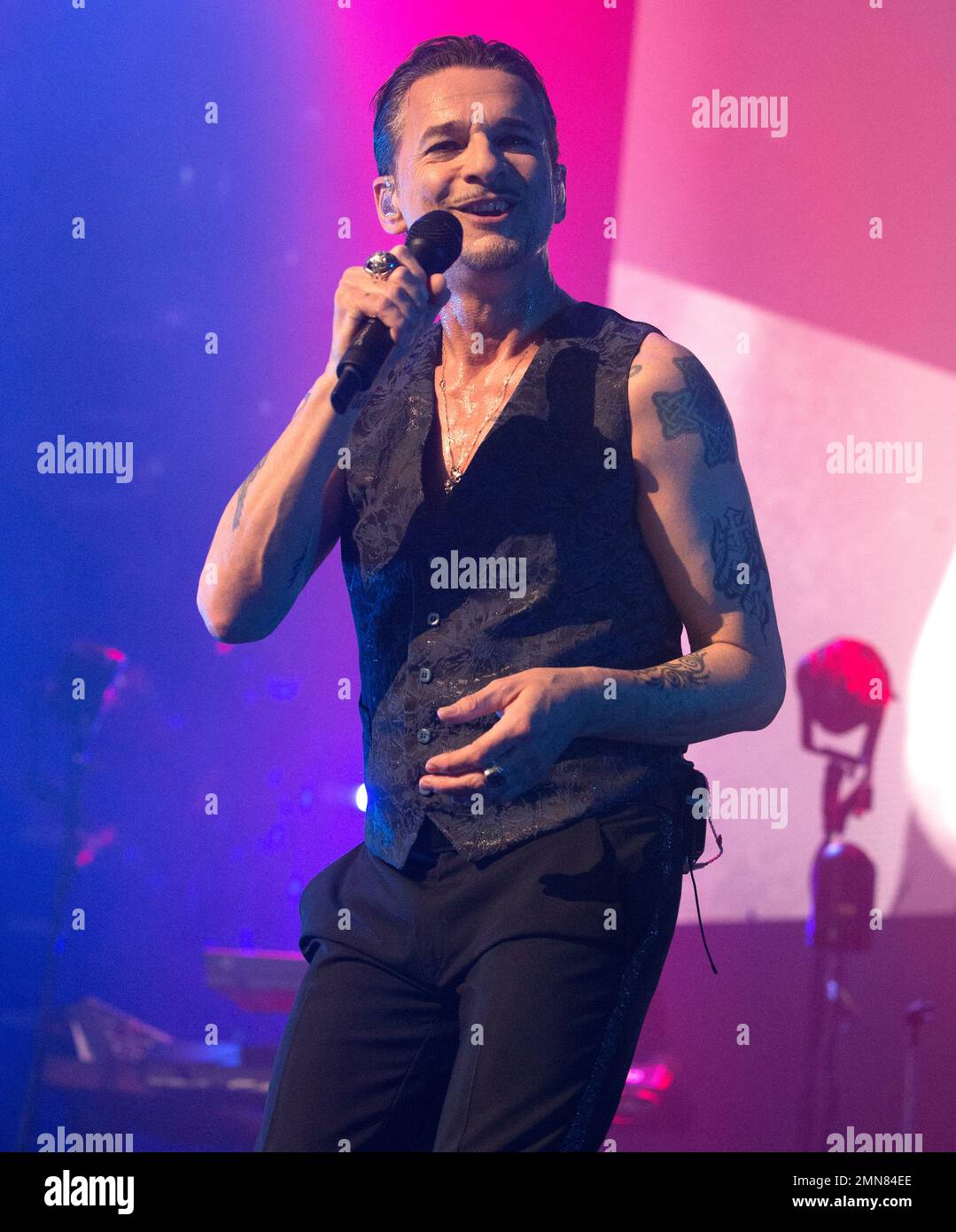 Dave Gahan of the band Depeche Mode performs in concert during their ...