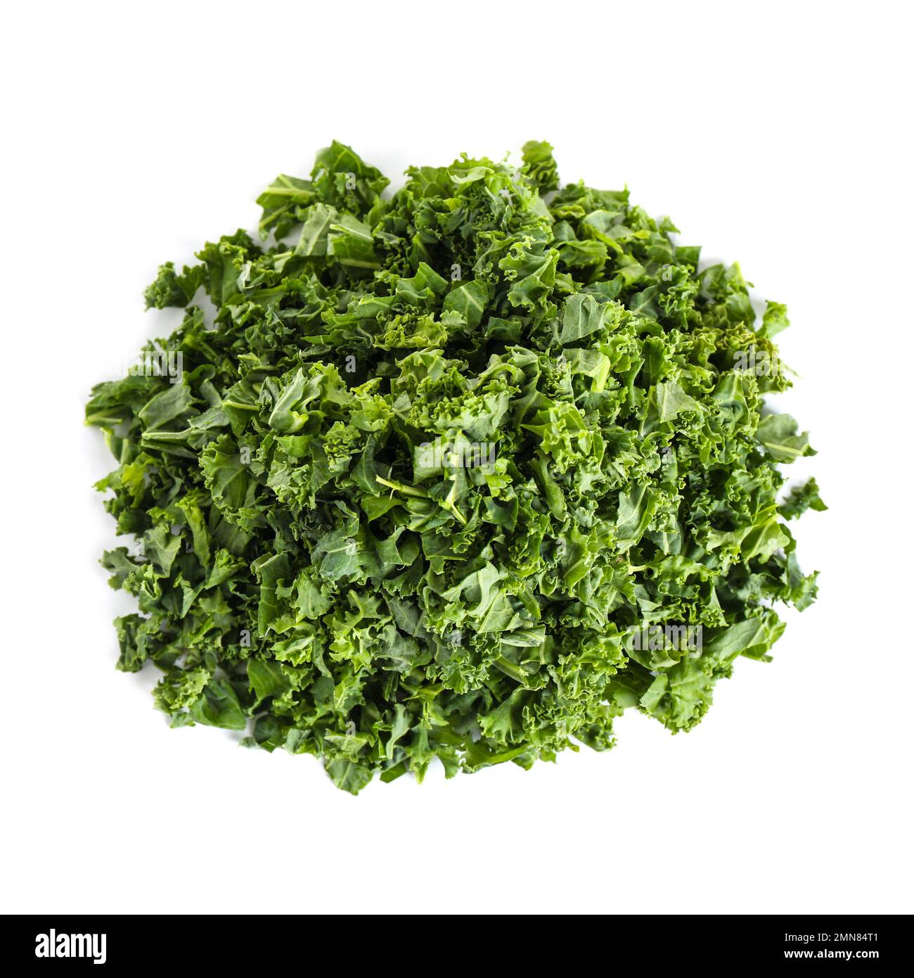 Fresh green kale leaves isolated on white, top view Stock Photo - Alamy