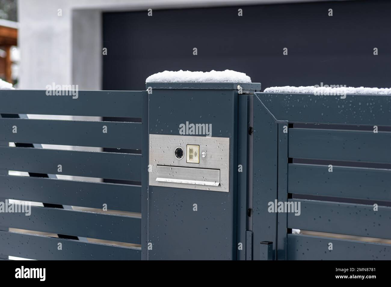 A modern videophone with a letterbox and a wireless card reader ...