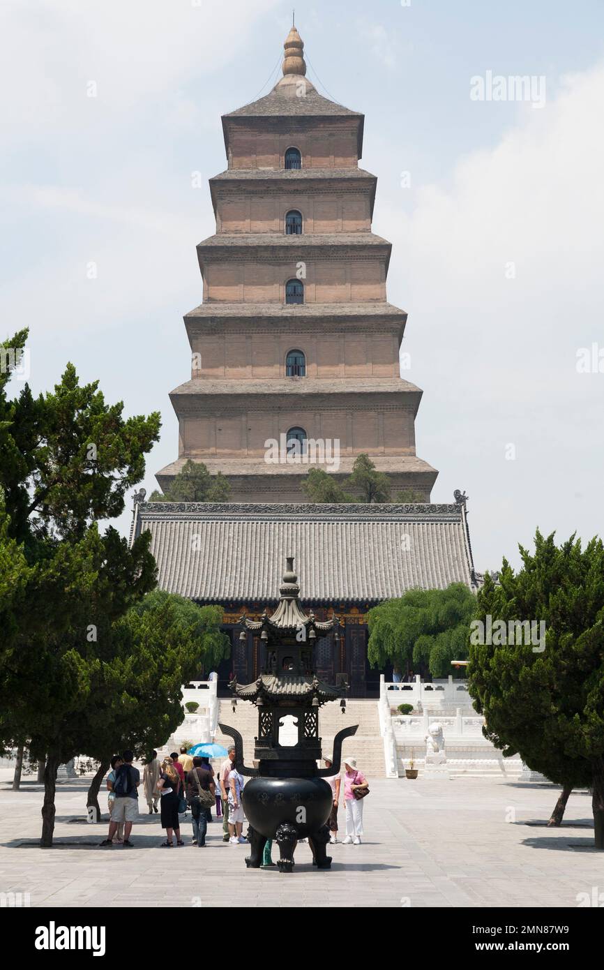 View of the Da Yan / Da Tan / popular; 'Giant Wild Goose' Pagoda in ...