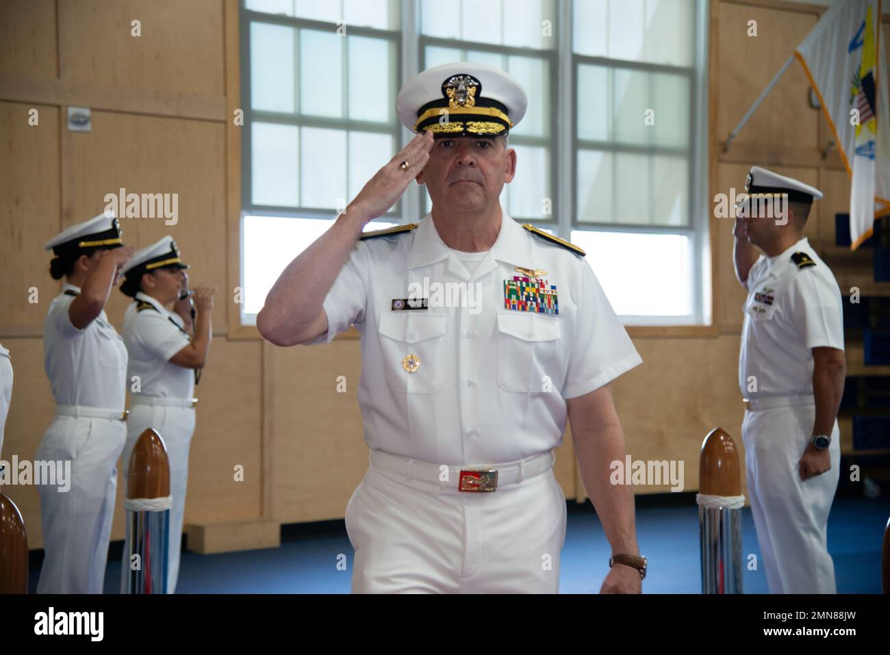 NEWPORT, RI (Sept. 30, 2022) Chief of Chaplains of the Navy Rear Adm. Gregory Todd, passes ...