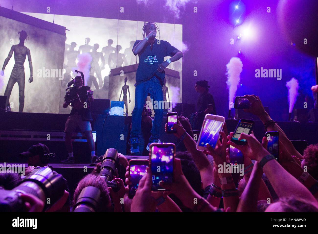 Rapper Travis Scott performs at The Governors Ball Music Festival at ...