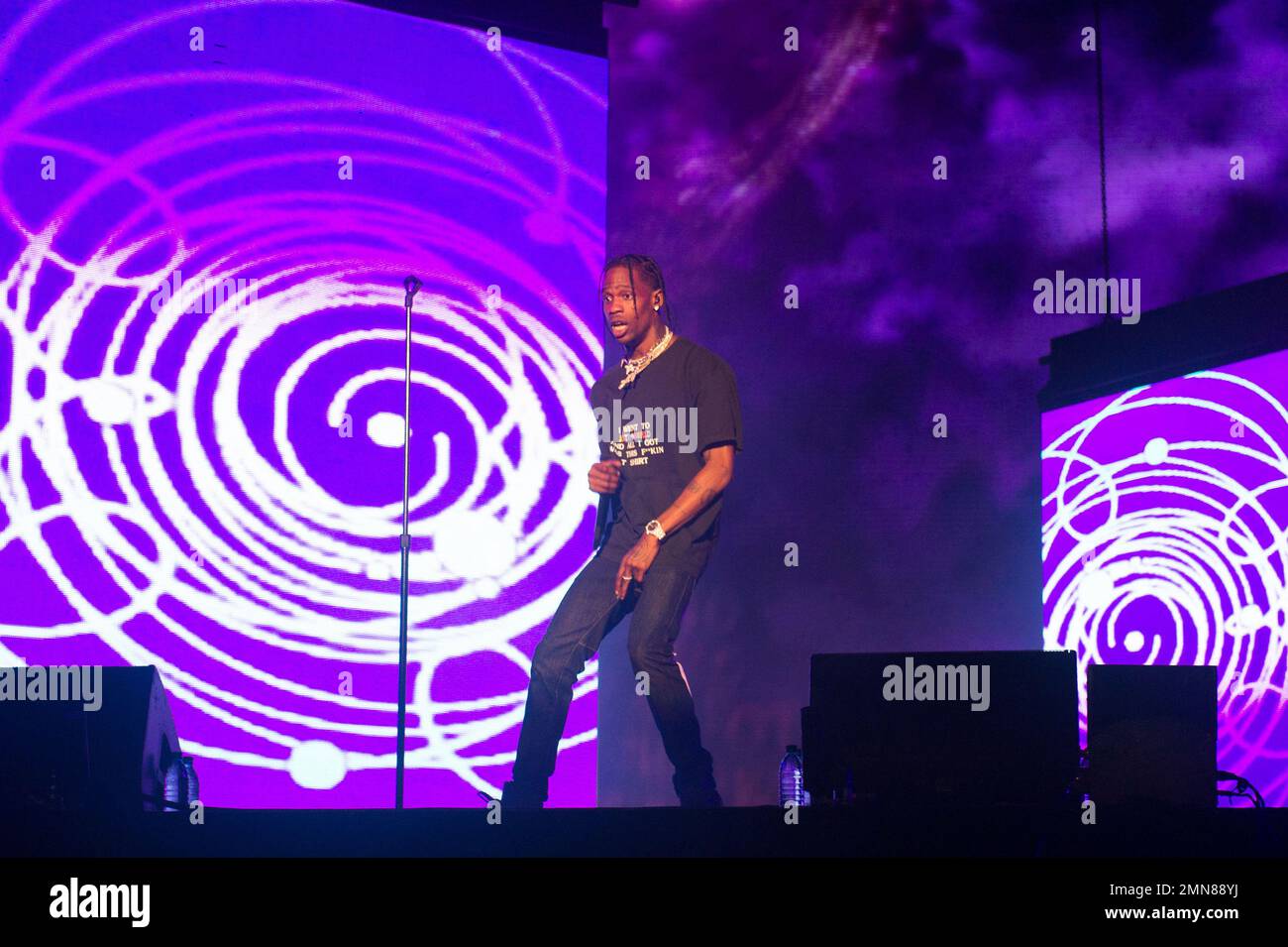 Rapper Travis Scott performs at The Governors Ball Music Festival at ...