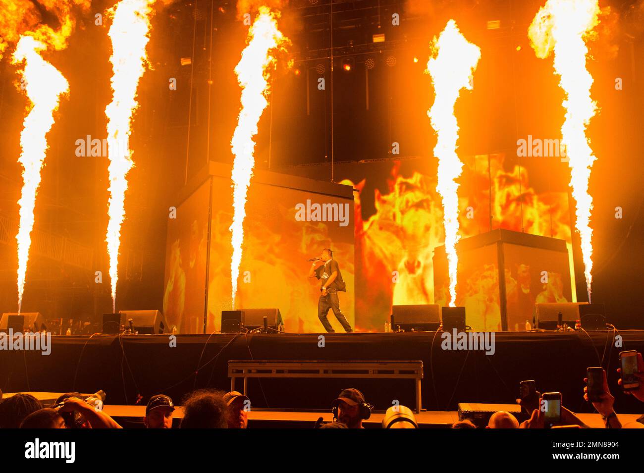 Rapper Travis Scott performs at The Governors Ball Music Festival at ...
