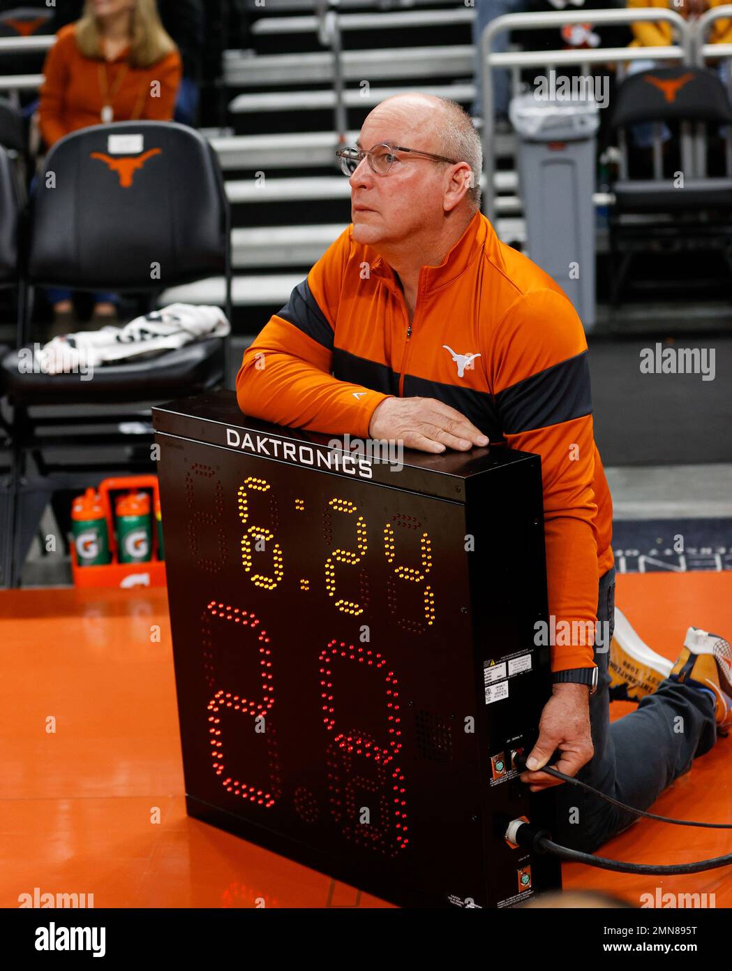 Austin, TX, USA. 28th Jan, 2023. Stadium staffers work to set up ...