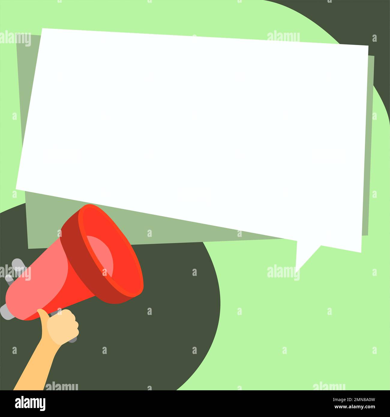Megaphone In Hand Voice Device With Speech Bubble Presenting Important ...