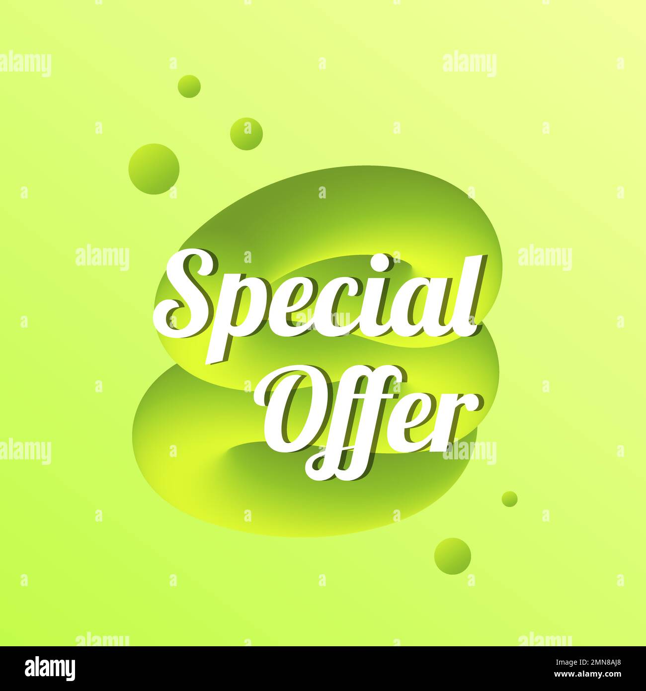 Abstract special offer template, shopping badge, green 3D abstract ...