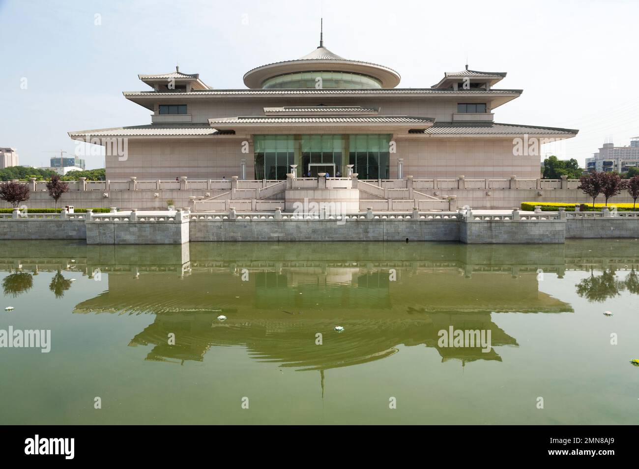 Xi'an Museum seen from the exterior / outside; a modern building in a ...