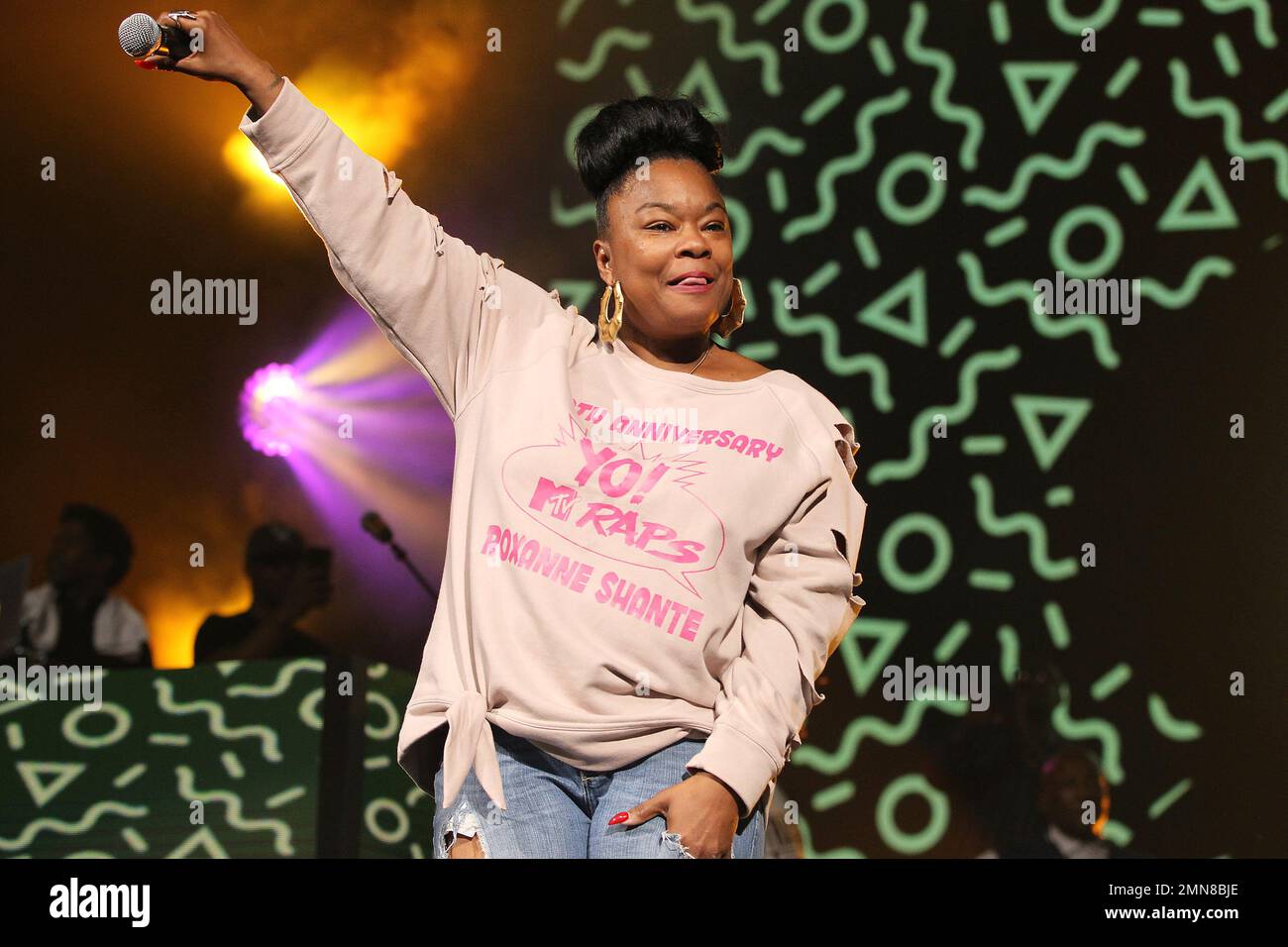 Rapper Roxanne Shante performs at the Yo! MTV Raps: 30TH Anniversary ...