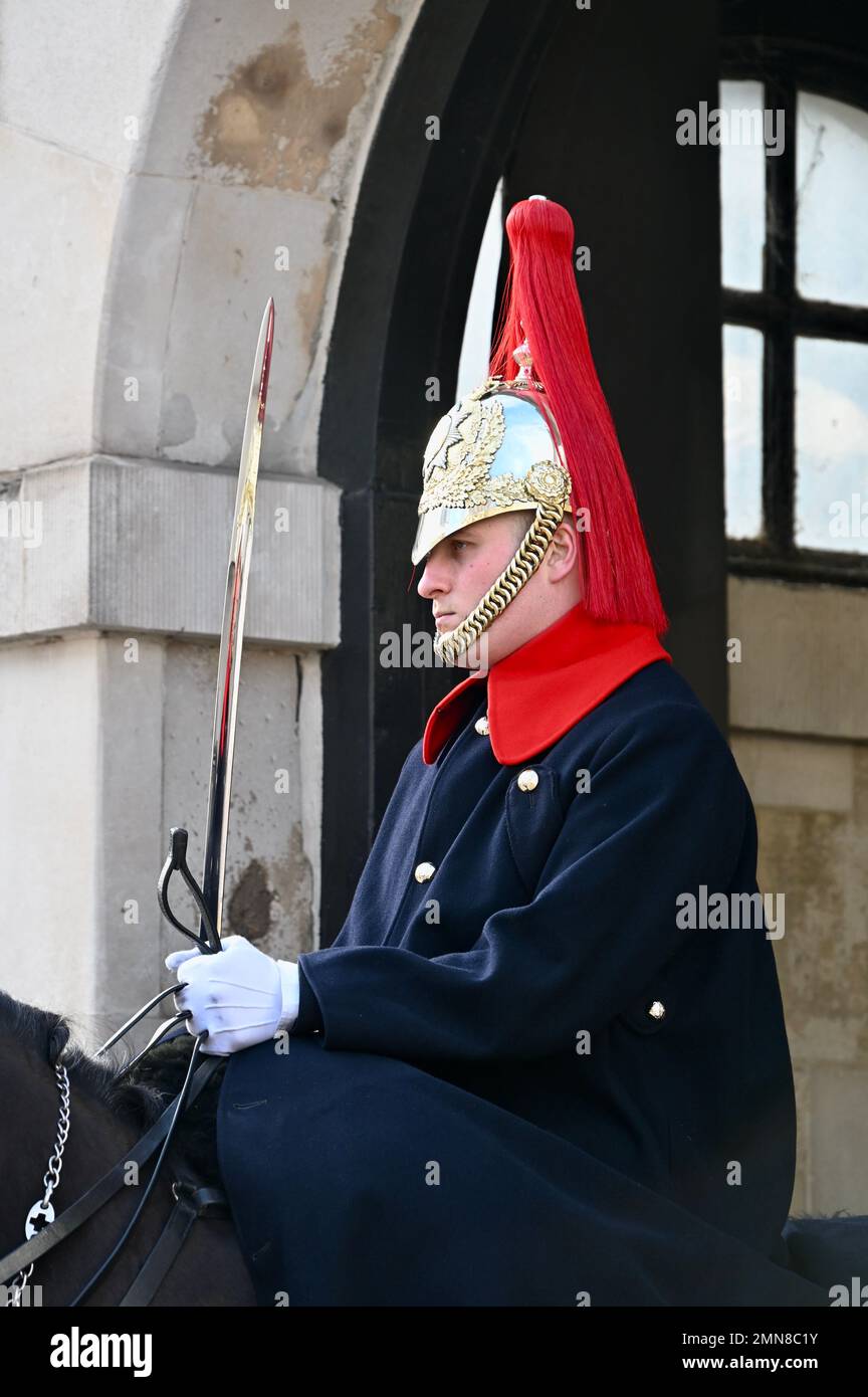 Life Guard. Whitehall, London. UK Stock Photo - Alamy