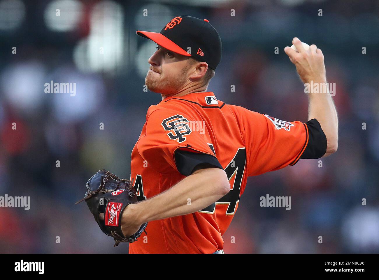 San Francisco Giants pitcher Chris Stratton works against the ...