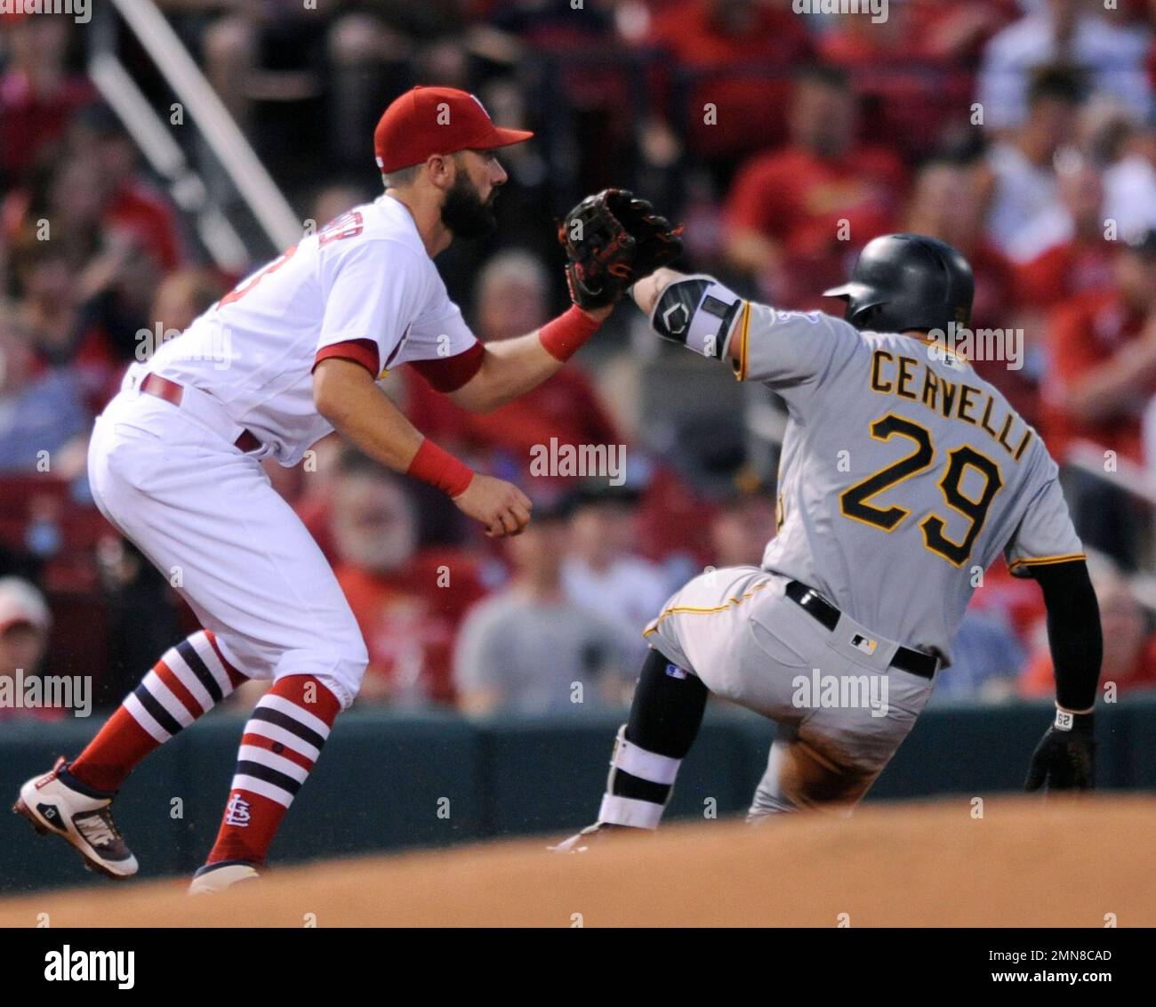Pittsburgh Pirates' Francisco Cervelli (29) slides into to third with a ...