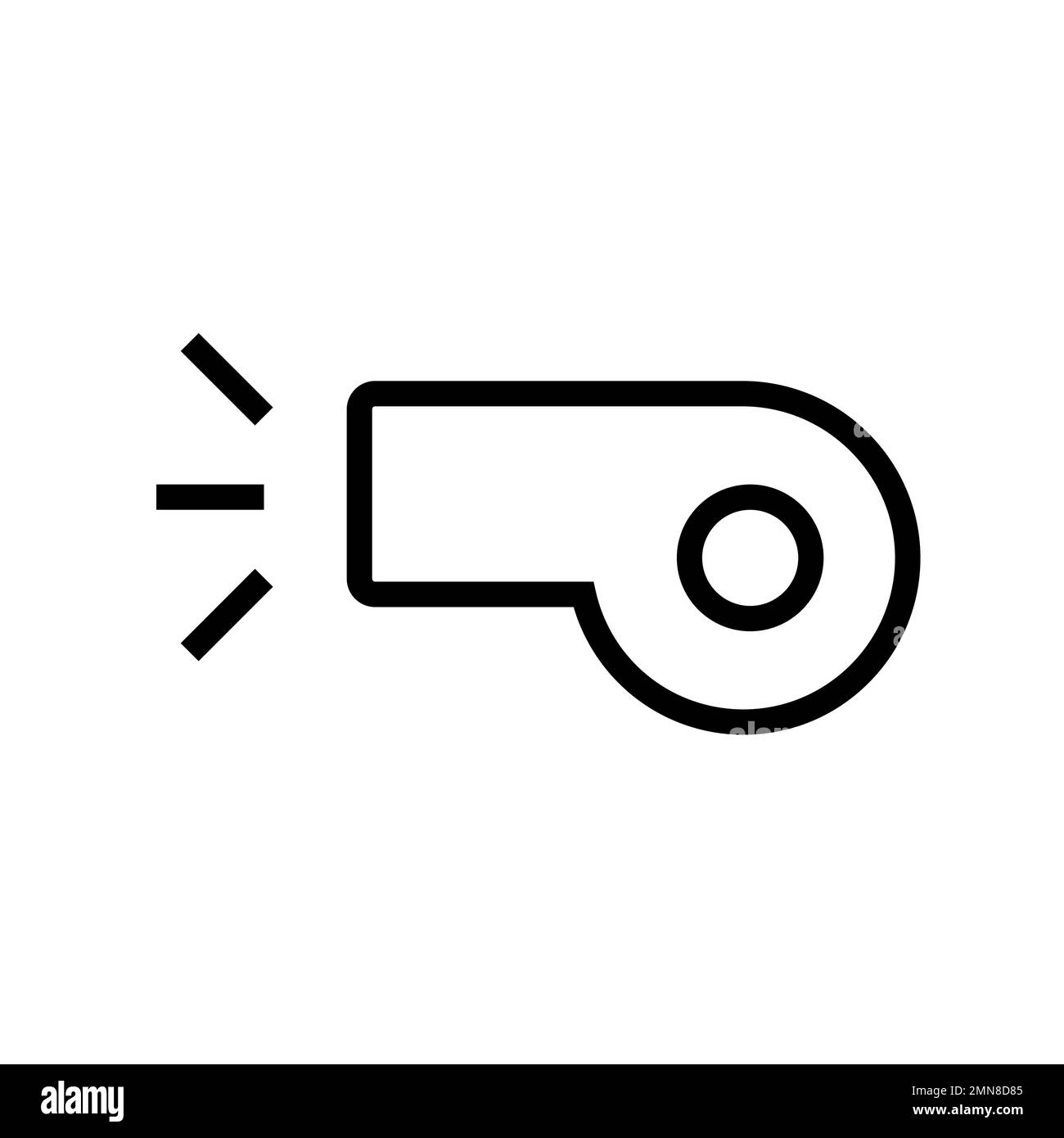 Whistle icon line isolated on white background. Black flat thin icon on ...