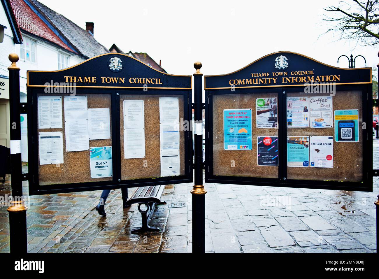 Thame town council community boards, Thame, Oxfordshire, England Stock ...