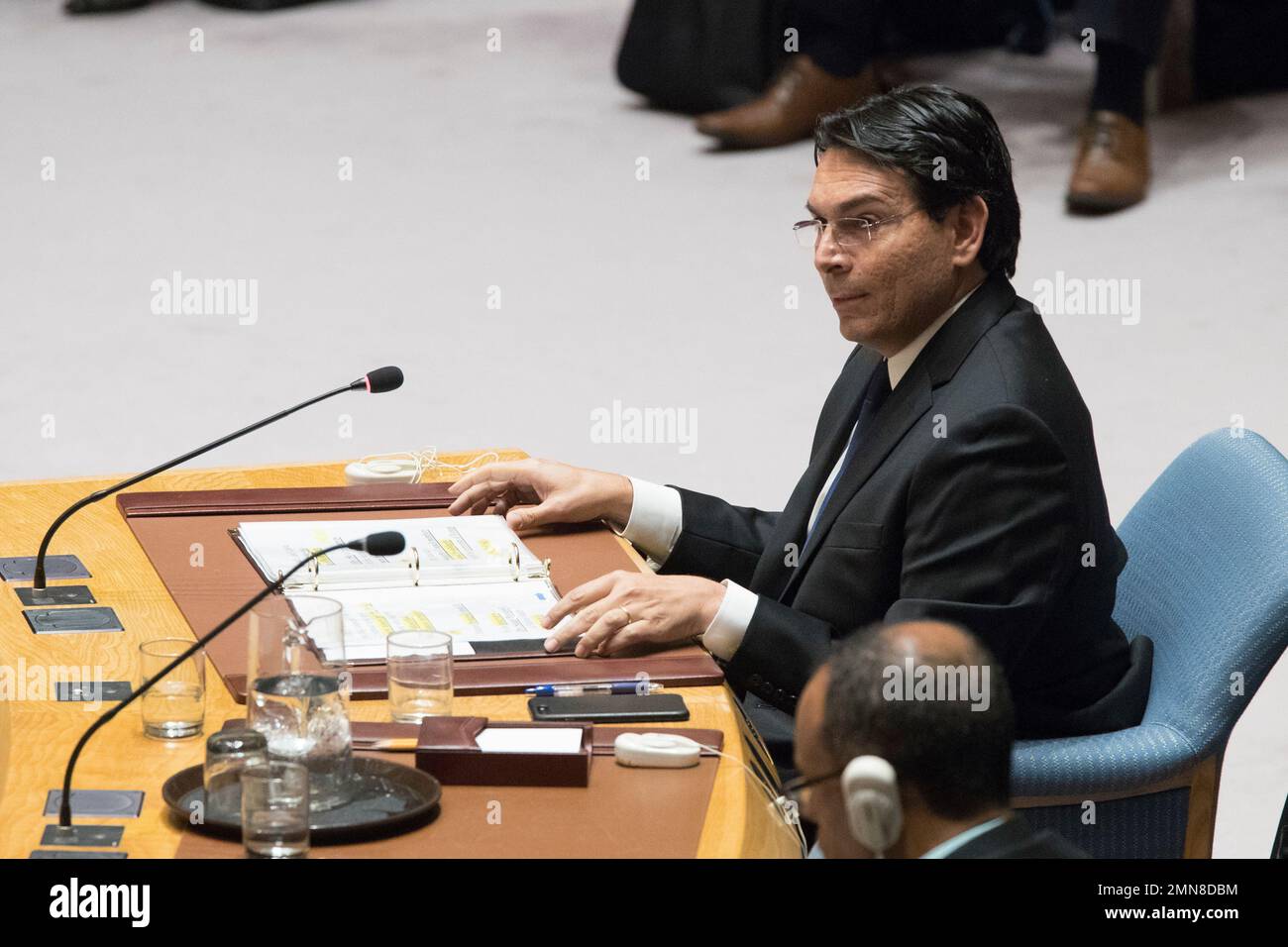 Israel's Ambassador to the United Nations Danny Danon speaks during a ...