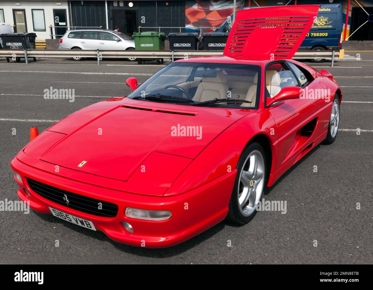 Three-quarter Front View of a Red, 1998, Ferrari F355, on display at ...