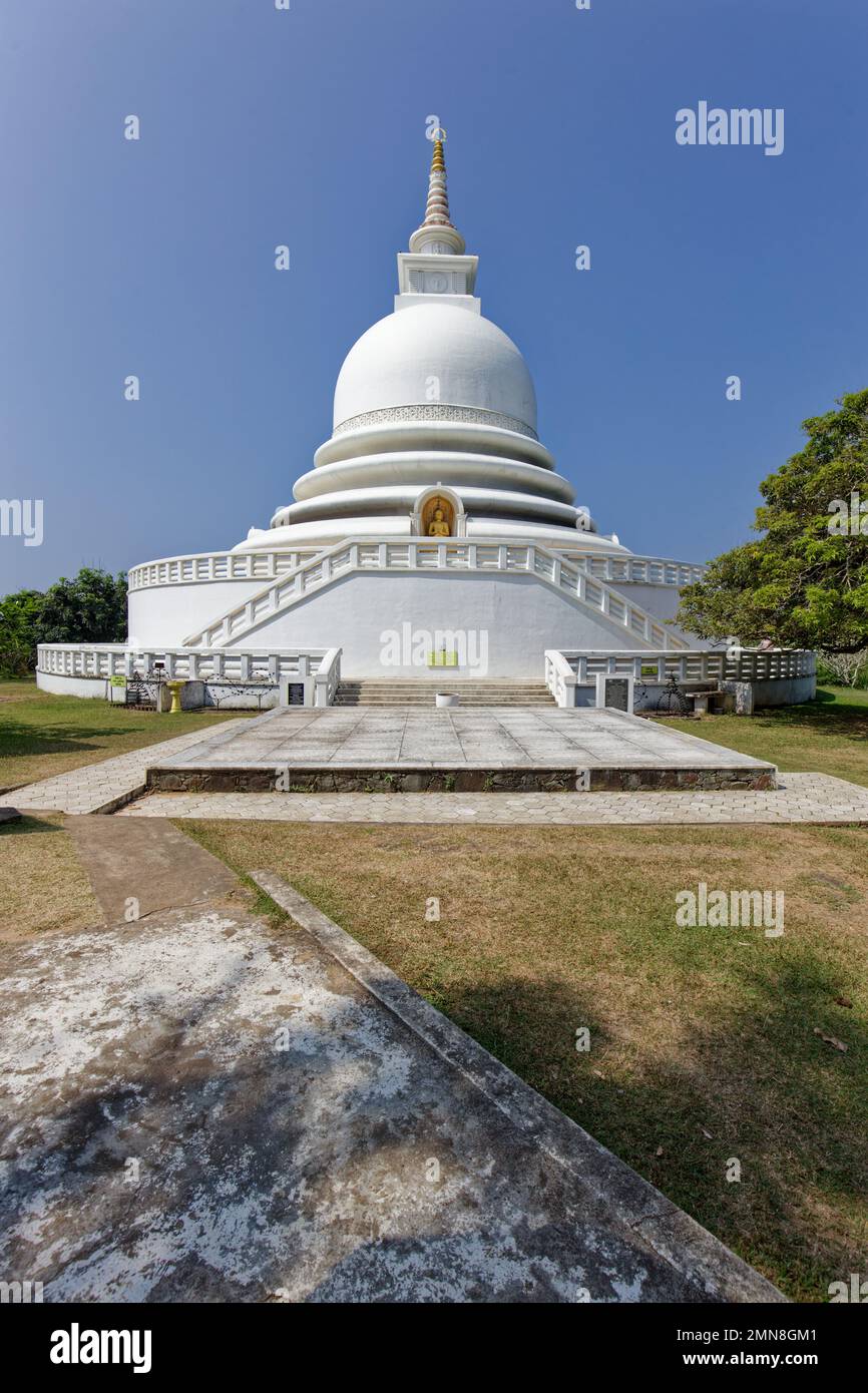 Landscape of Japanese Peace Pagoda in Rumassala, Unawatuna Sri Lanka ...