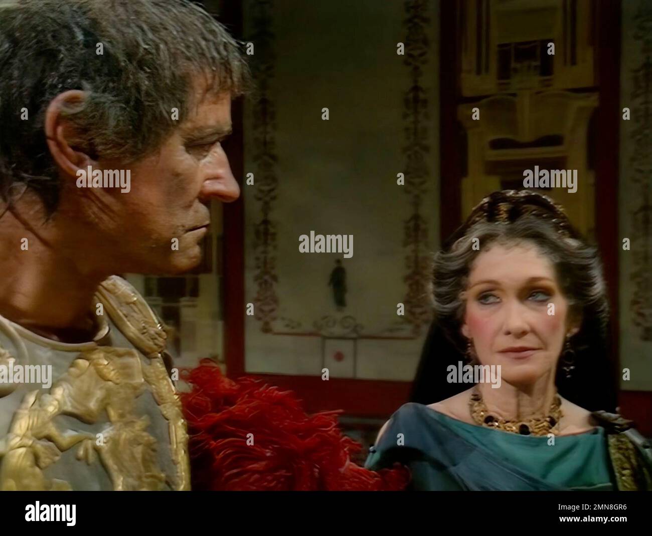 London.UK. Sian Phillips (as Livia) and George Baker (as Tiberius) in a ...