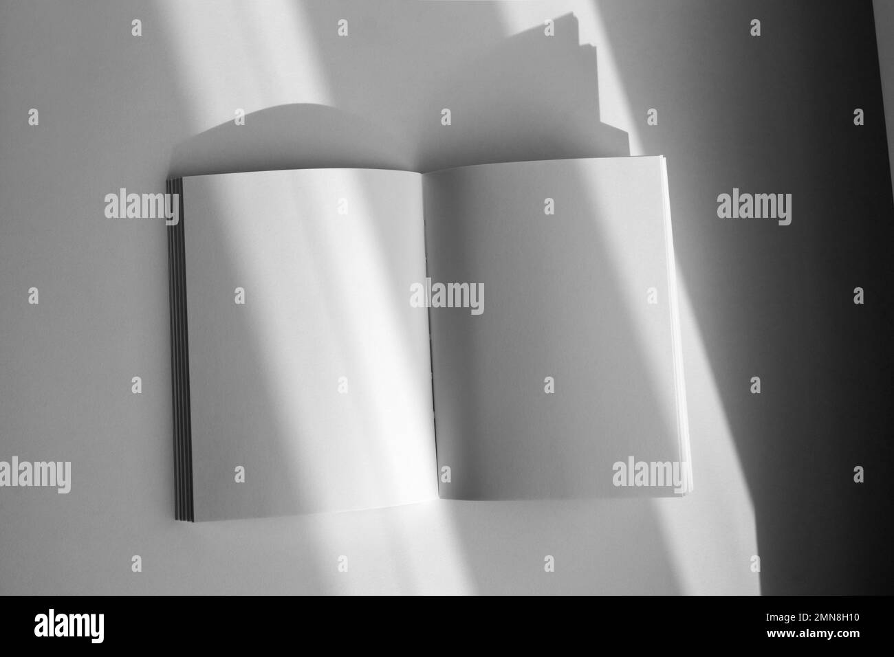 Mockup of brochure with fold. Blank mock up of booklet, menu and book ...