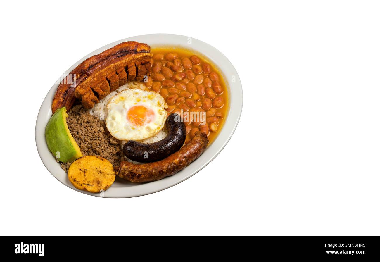 Bandeja paisa, typical Colombian main dish - Gastronomy of Antioquia ...