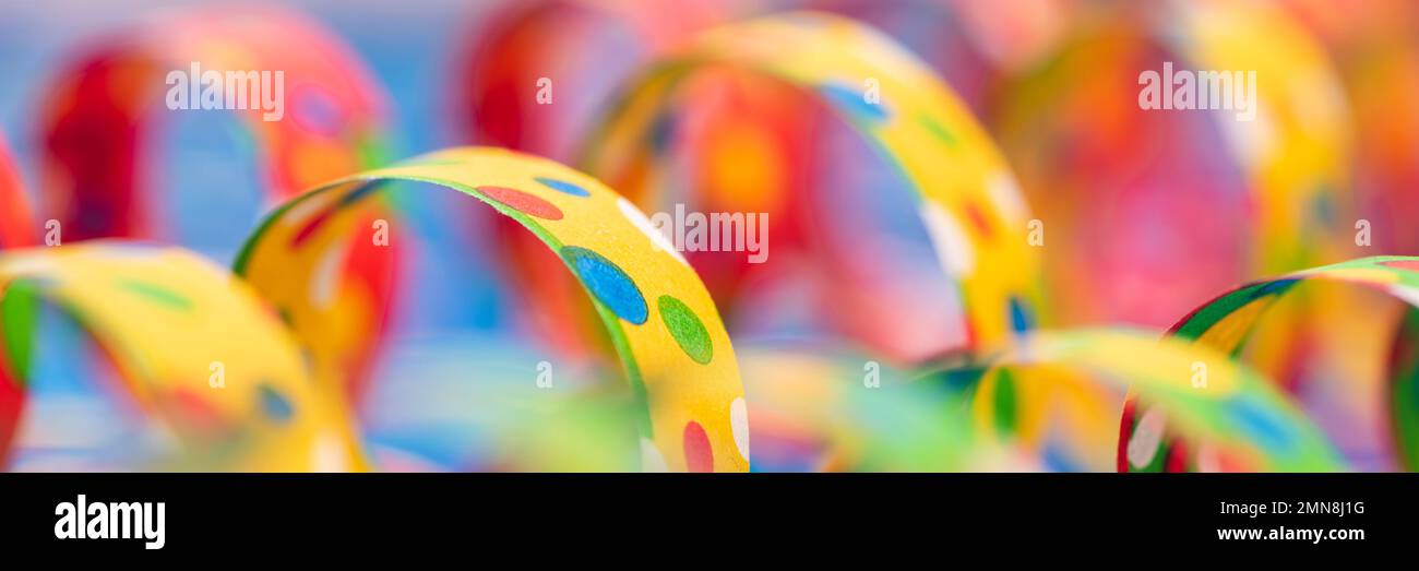 Colourful confetti streamer at party Stock Photo - Alamy
