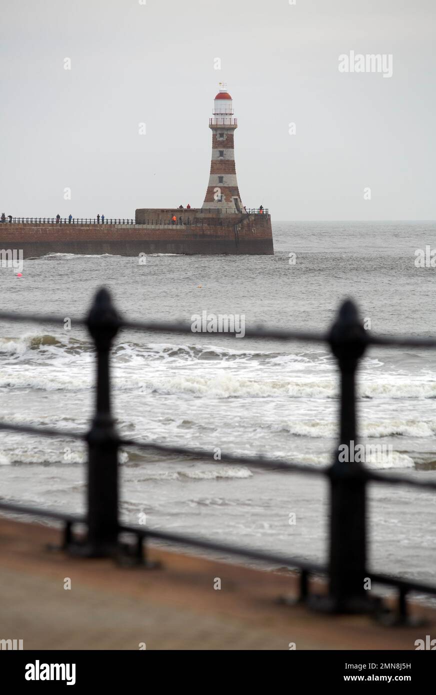The lighthouse on Roker Pier. The Pub Walk in South Shields, County ...