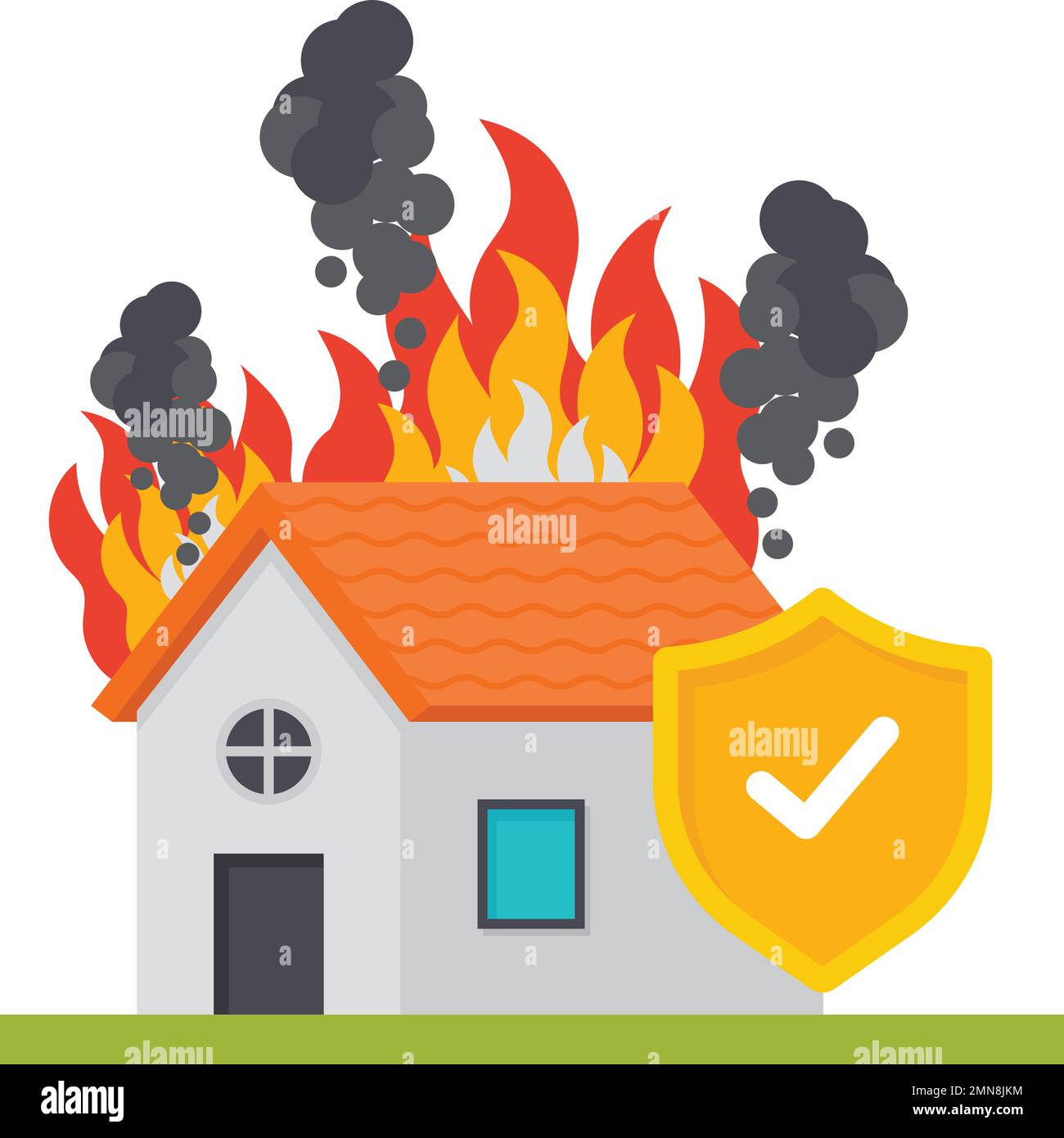 house caught on fire stock illustration, Definite loss vector icon ...