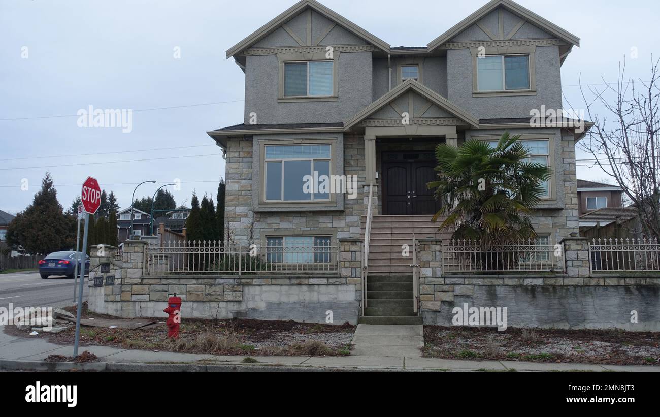 January 29 2023- Modern three story house in Vancouver, BC Canada Stock ...