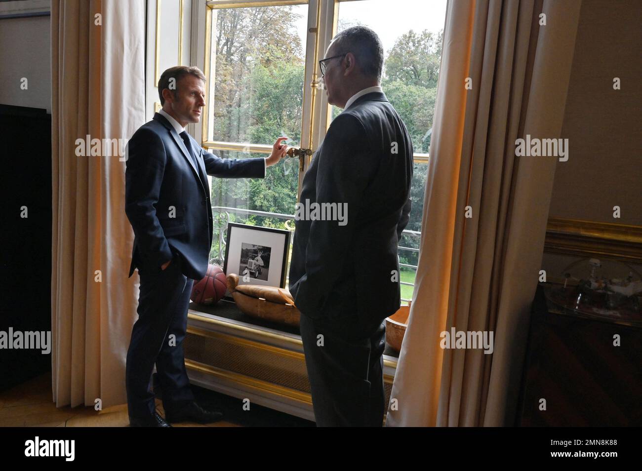 On 5 september, 2022, French President Emmanuel Macron meets writer ...