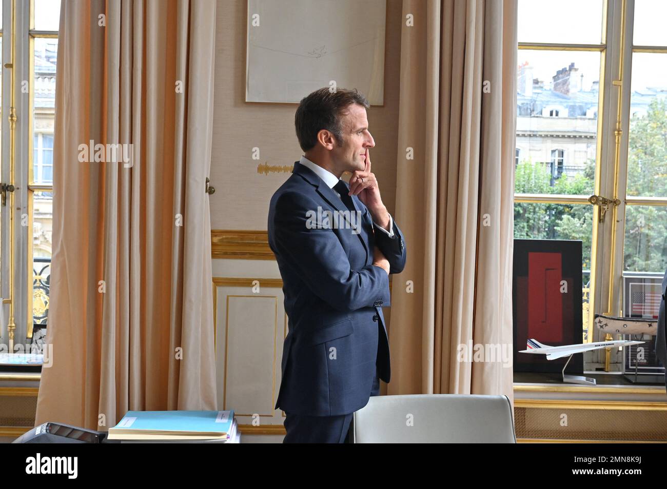 On 5 september, 2022, French President Emmanuel Macron meets writer ...