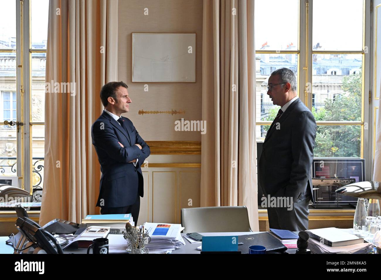 On 5 september, 2022, French President Emmanuel Macron meets writer ...