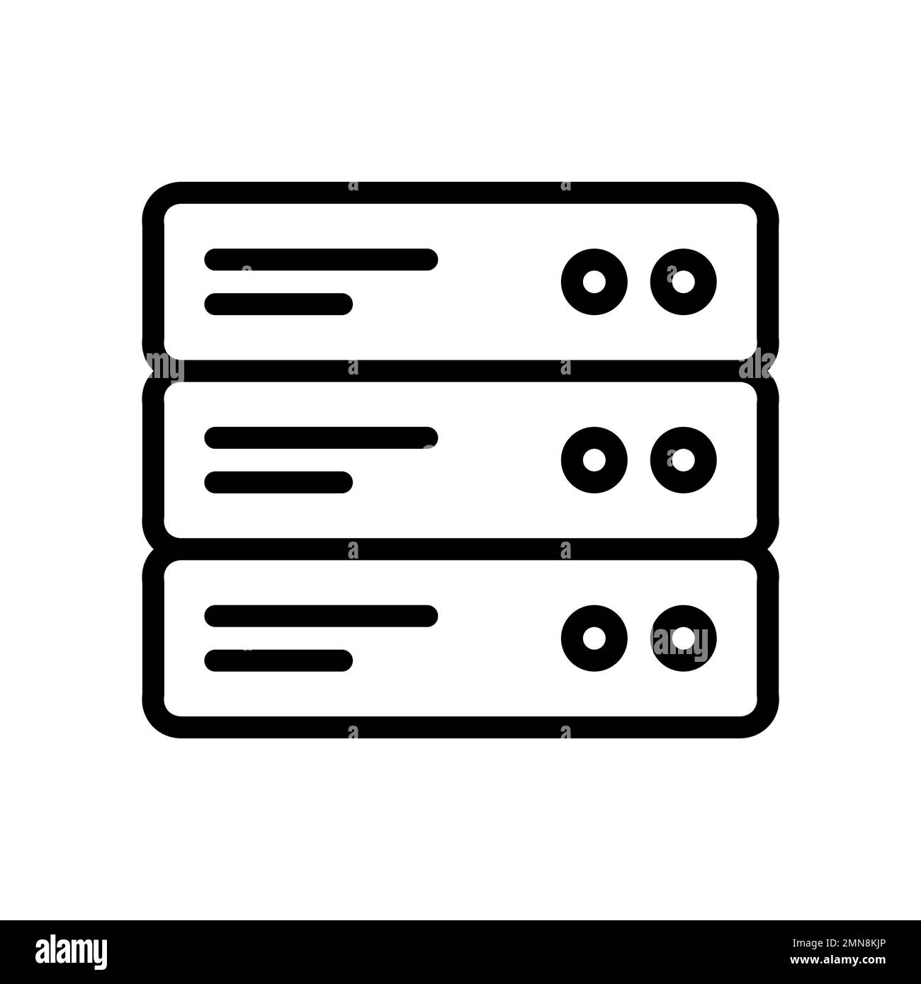 Hosting icon line isolated on white background. Black flat thin icon on ...