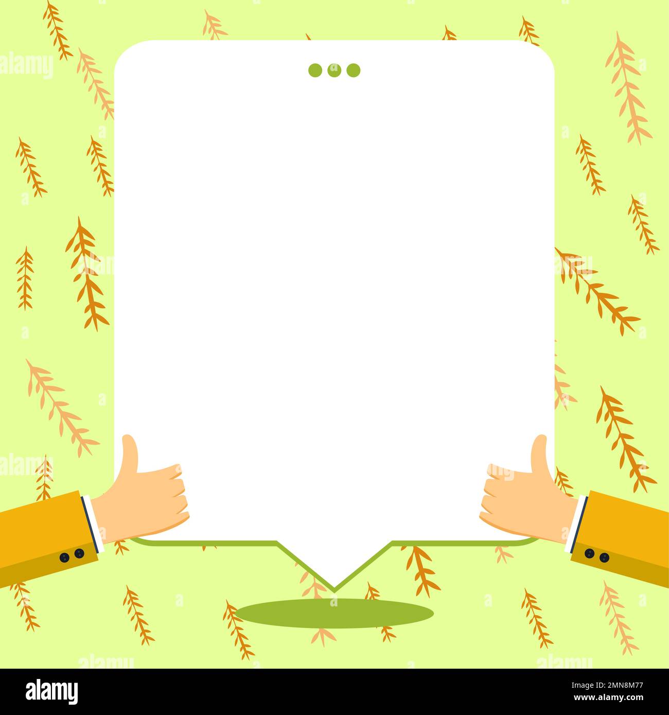 Big finger raised up pointing to whiteboard with information. White ...