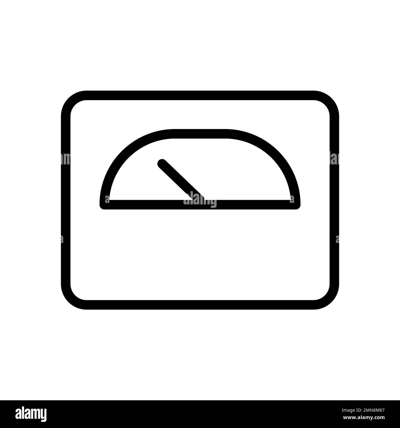 Weight control icon line isolated on white background. Black flat thin ...