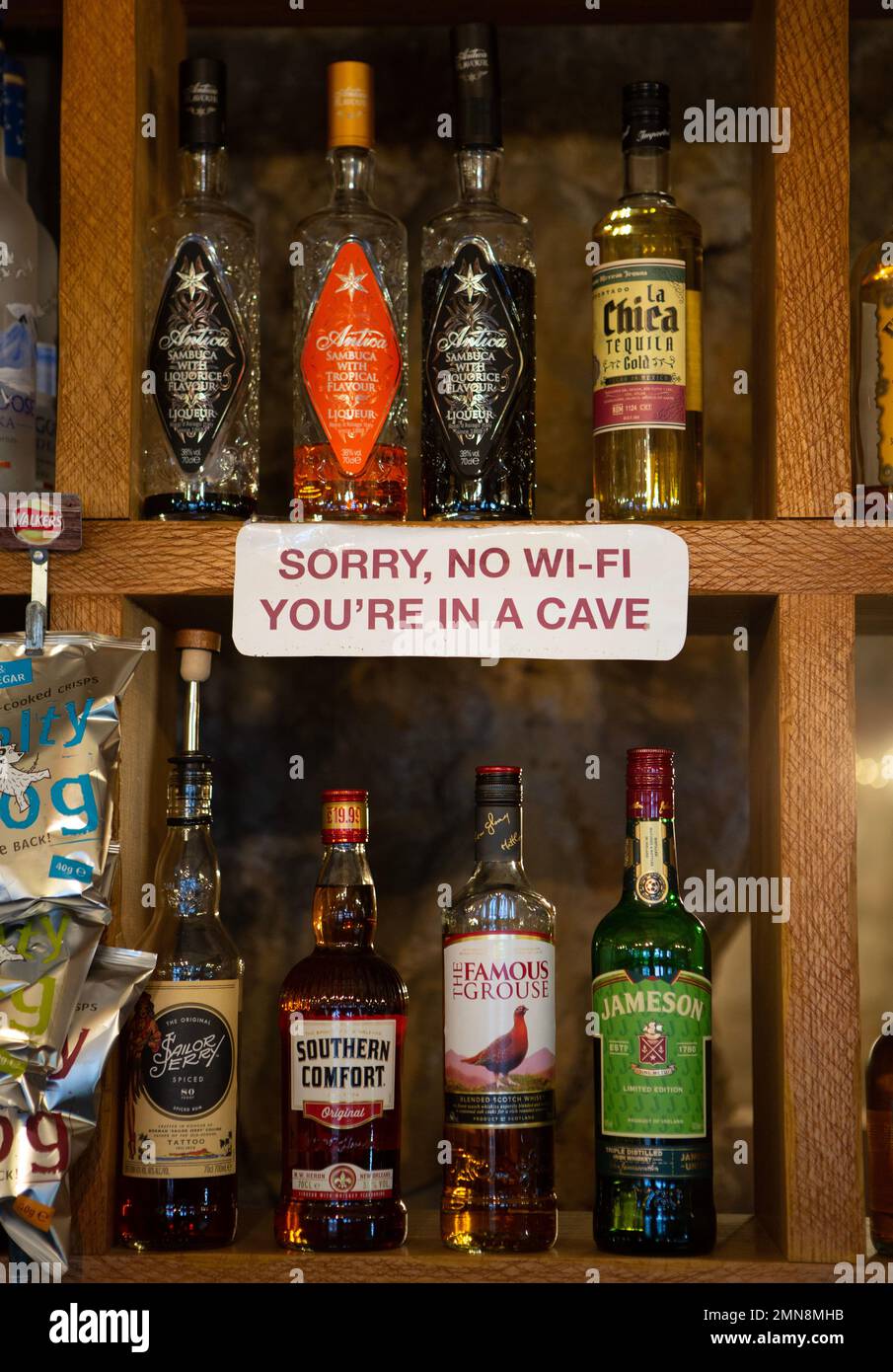 A sign on the bar at Marsden Grotto , pub and restaurant. The Pub Walk ...