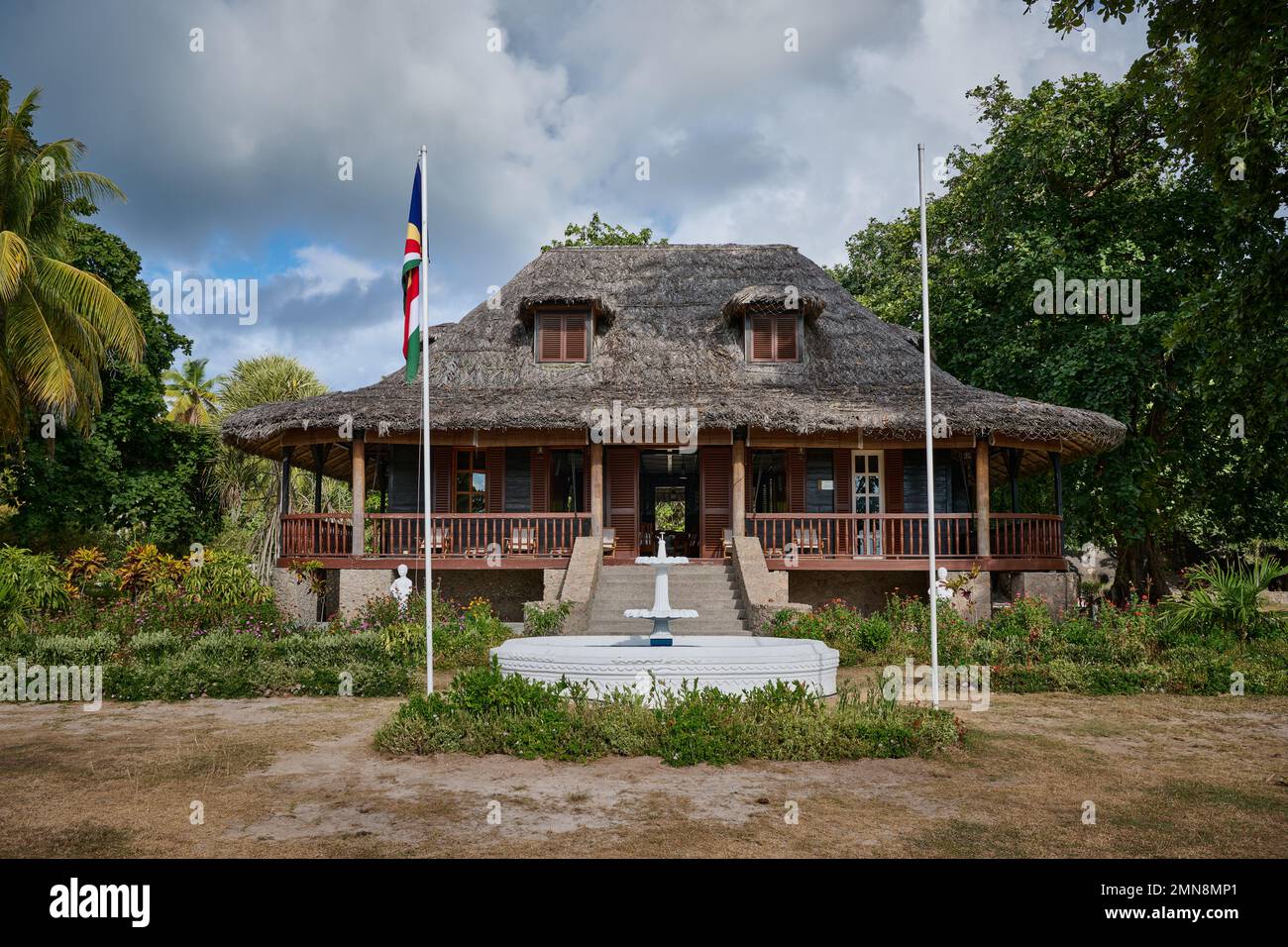 The plantation house, L'Union Estate, La Digue, Seychelles Stock Photo ...