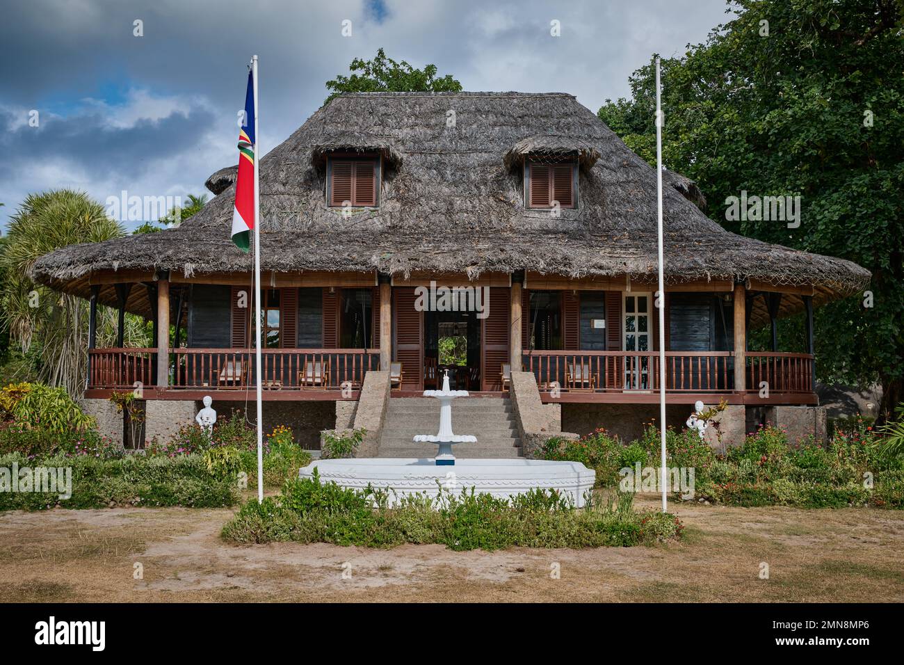 The plantation house, L'Union Estate, La Digue, Seychelles Stock Photo ...