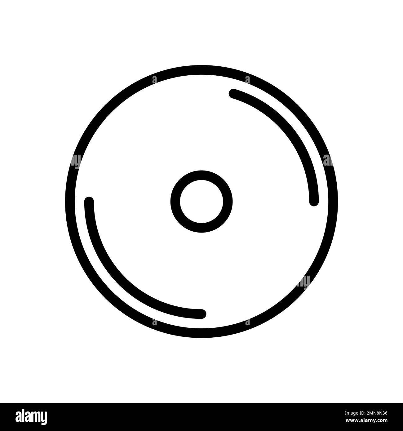 CD icon line isolated on white background. Black flat thin icon on ...