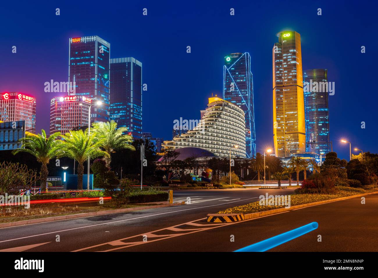 Xiamen city night scene Stock Photo - Alamy