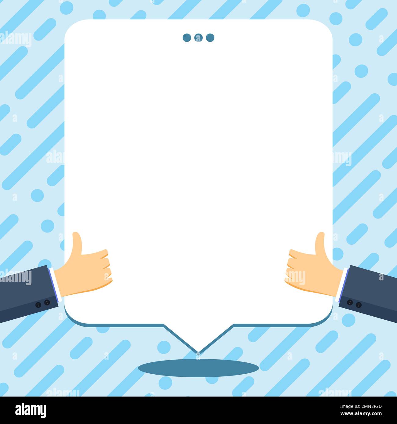 Big finger raised up pointing to whiteboard with information. White ...