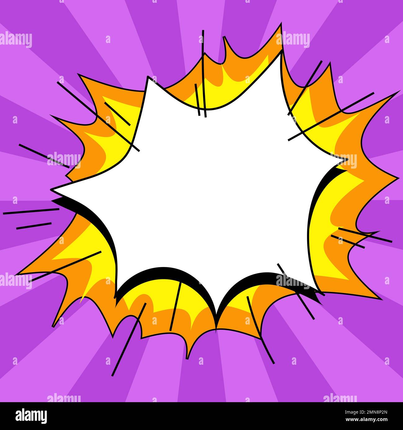 Comic Blank Speech Bubble With Copy Space Over Color Background Design ...