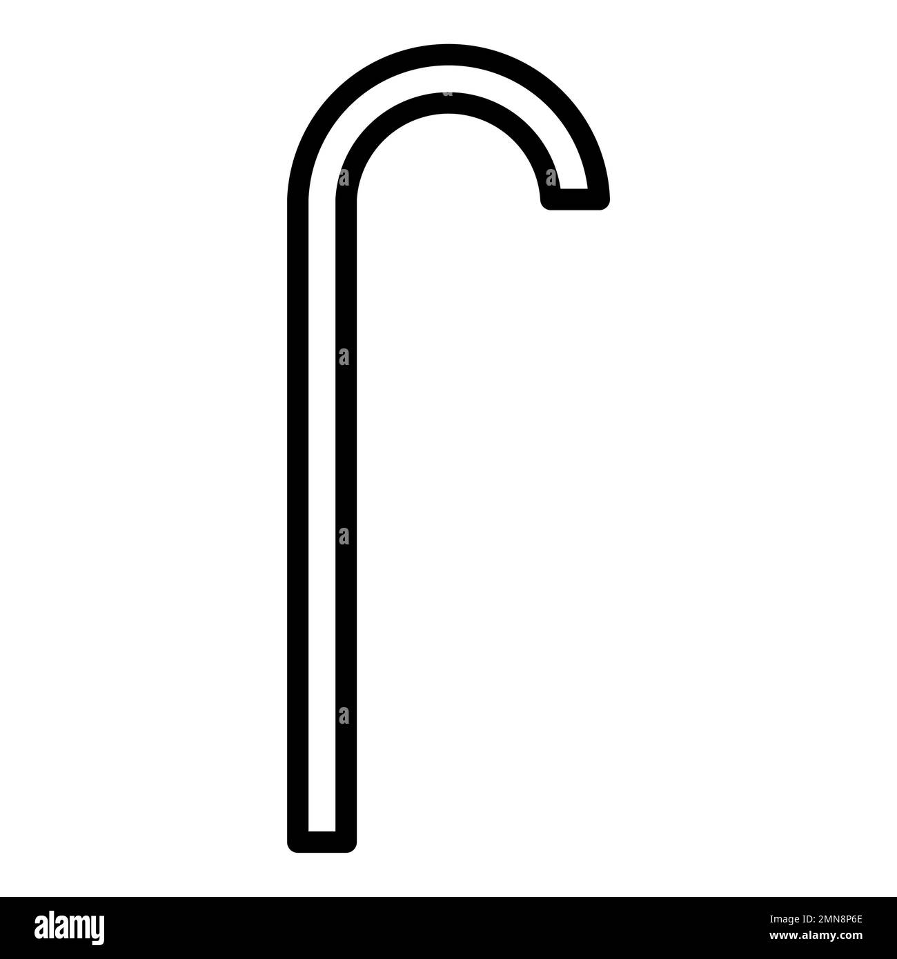 Cane icon line isolated on white background. Black flat thin icon on ...