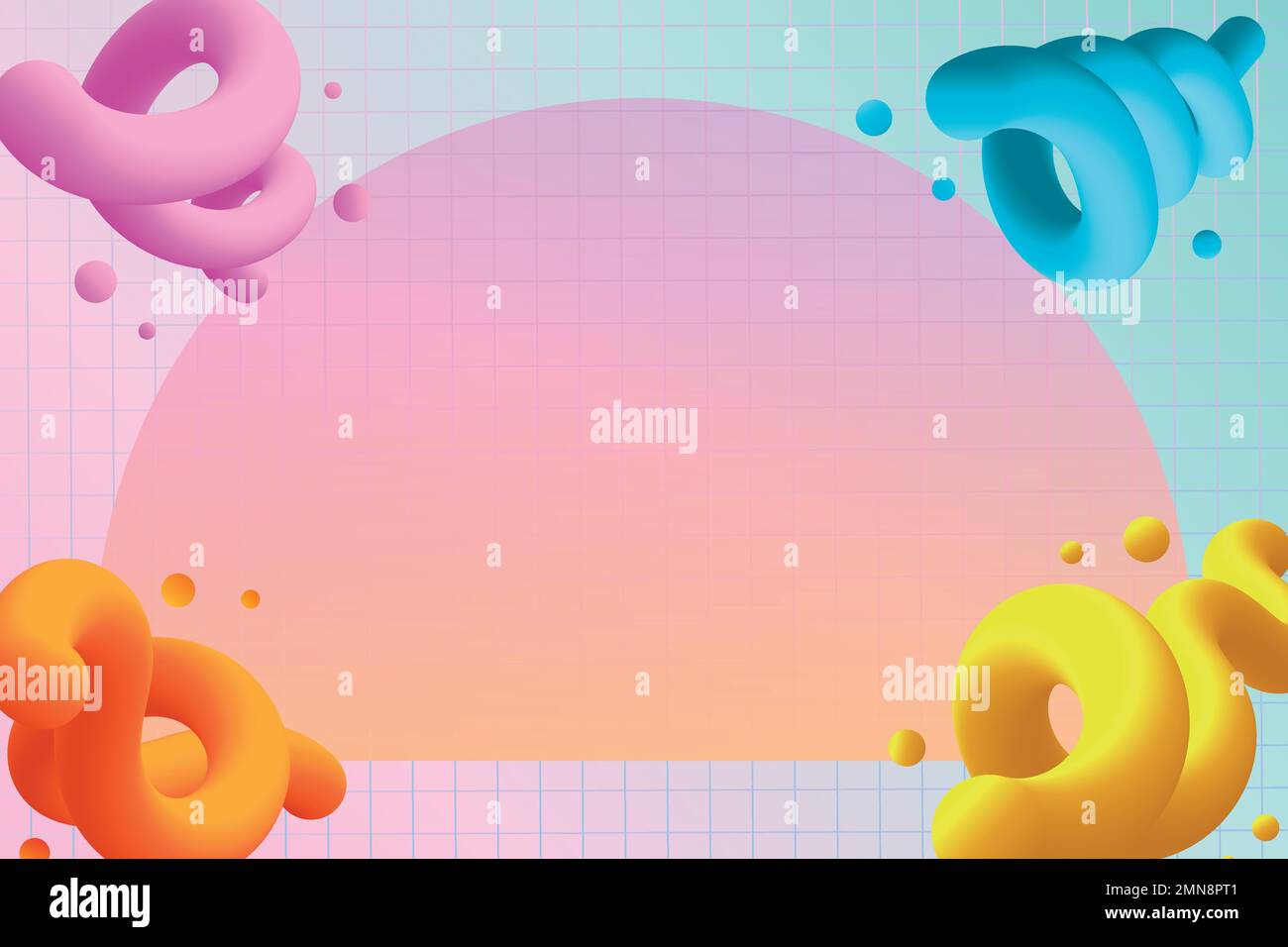 Grid frame background, abstract 3D shapes in colorful design vector ...